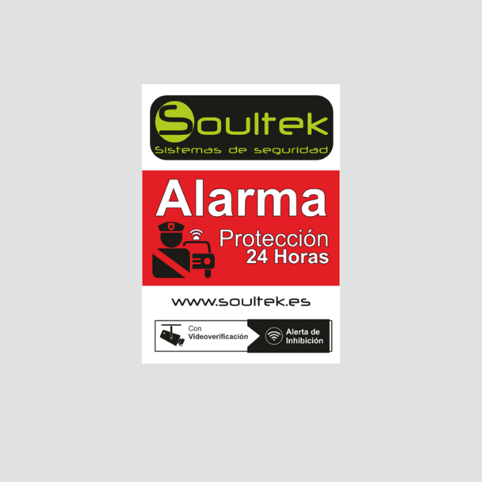 Cartel disuasorio PVC de Alarma Tamaño A4 - Tienda Soultek