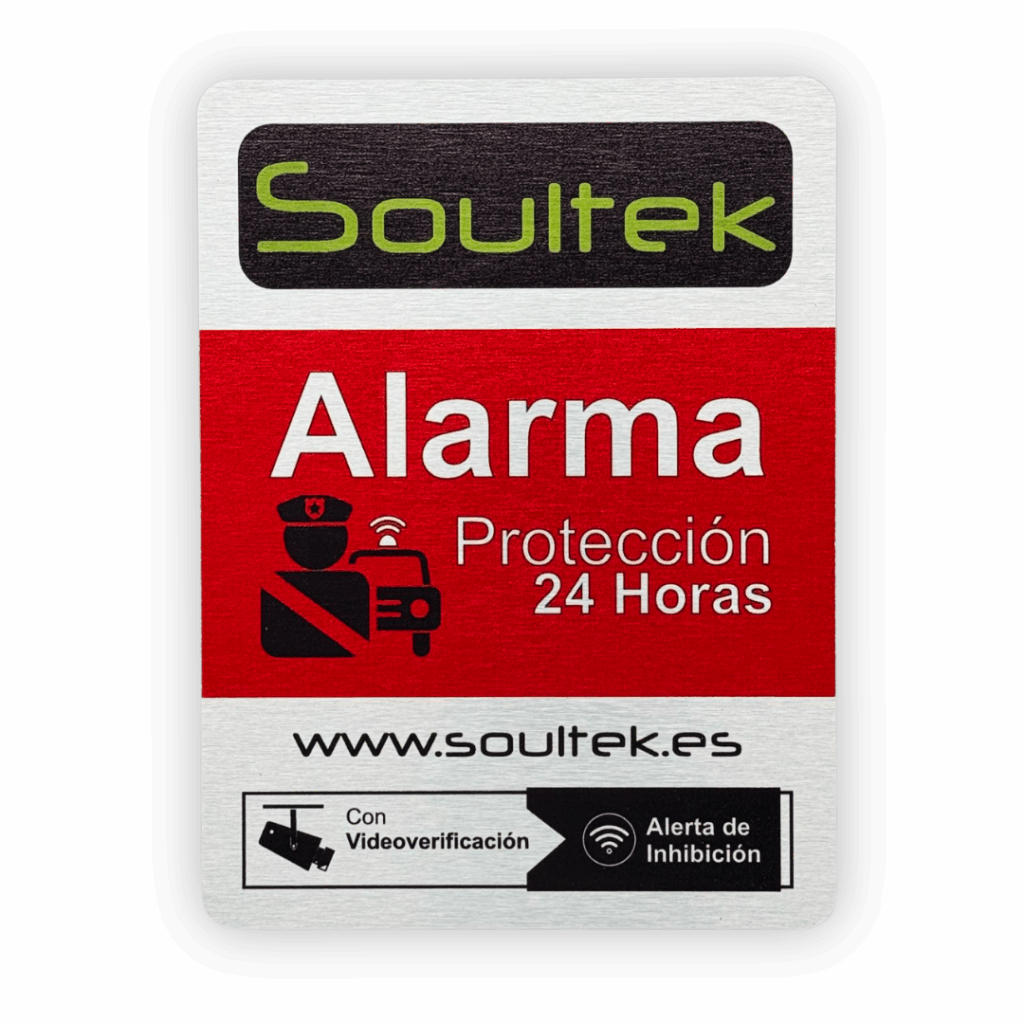 Cartel disuasorio alarma AJAX Aluminio Tamaño A5 - Tienda Soultek